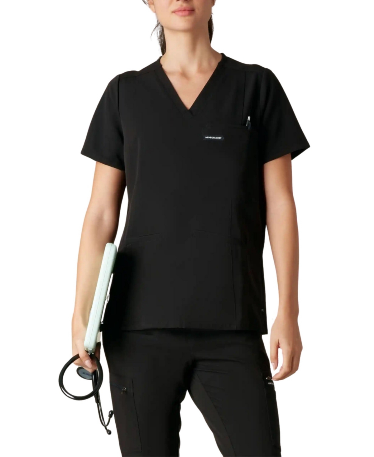 Click here for Members Only Womens Siena Scrub Top - Black prices