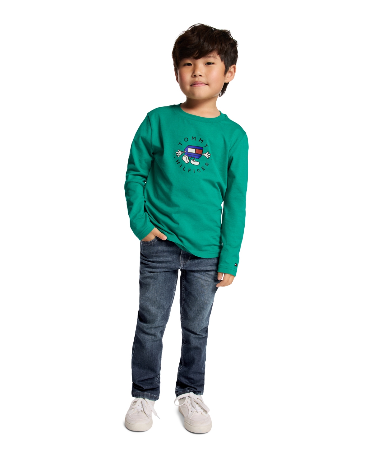 Click here for Tommy Hilfiger Boys 2T-7 Crewneck T-Shirt - Green prices