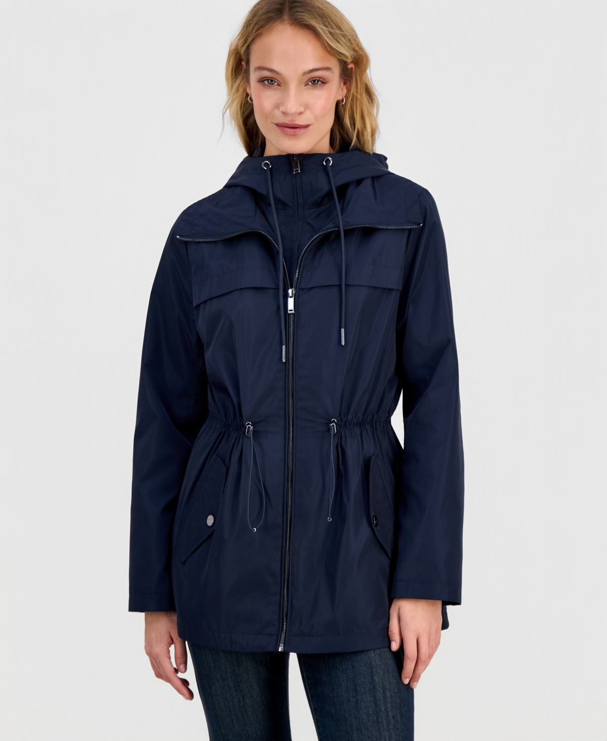Click here for Calvin Klein Womens Bibbed Hooded Anorak Coat - DA... prices