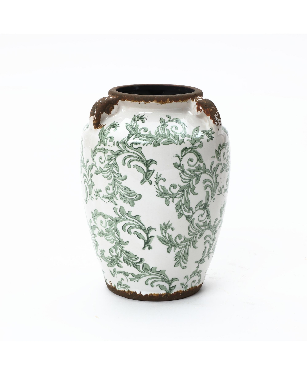 Click here for LuxenHome Green Floral Wide-Mouth Waterproof Ceram... prices