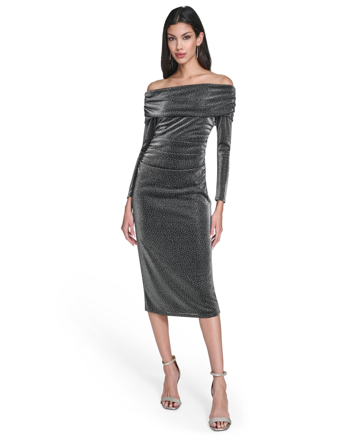 Click here for Vince Camuto Womens Glitter Knit Off-The-Shoulder... prices
