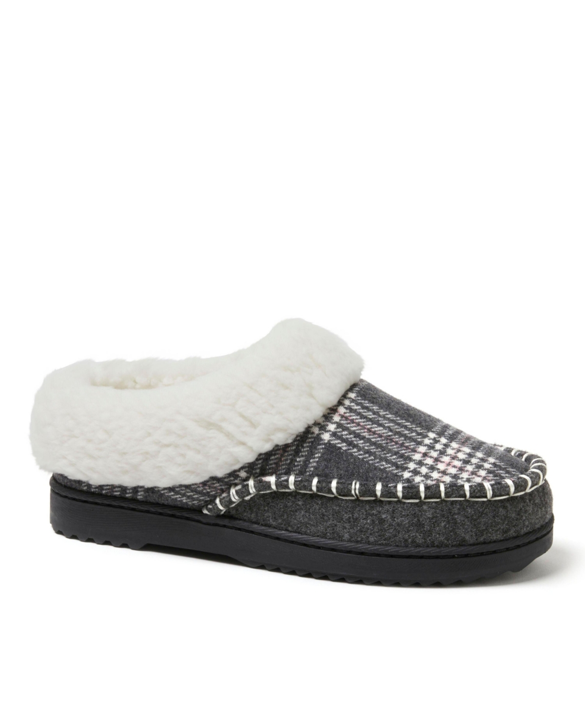 Click here for Dearfoams Womens Nyla Felted Plaid Moccasin Toe Cl... prices