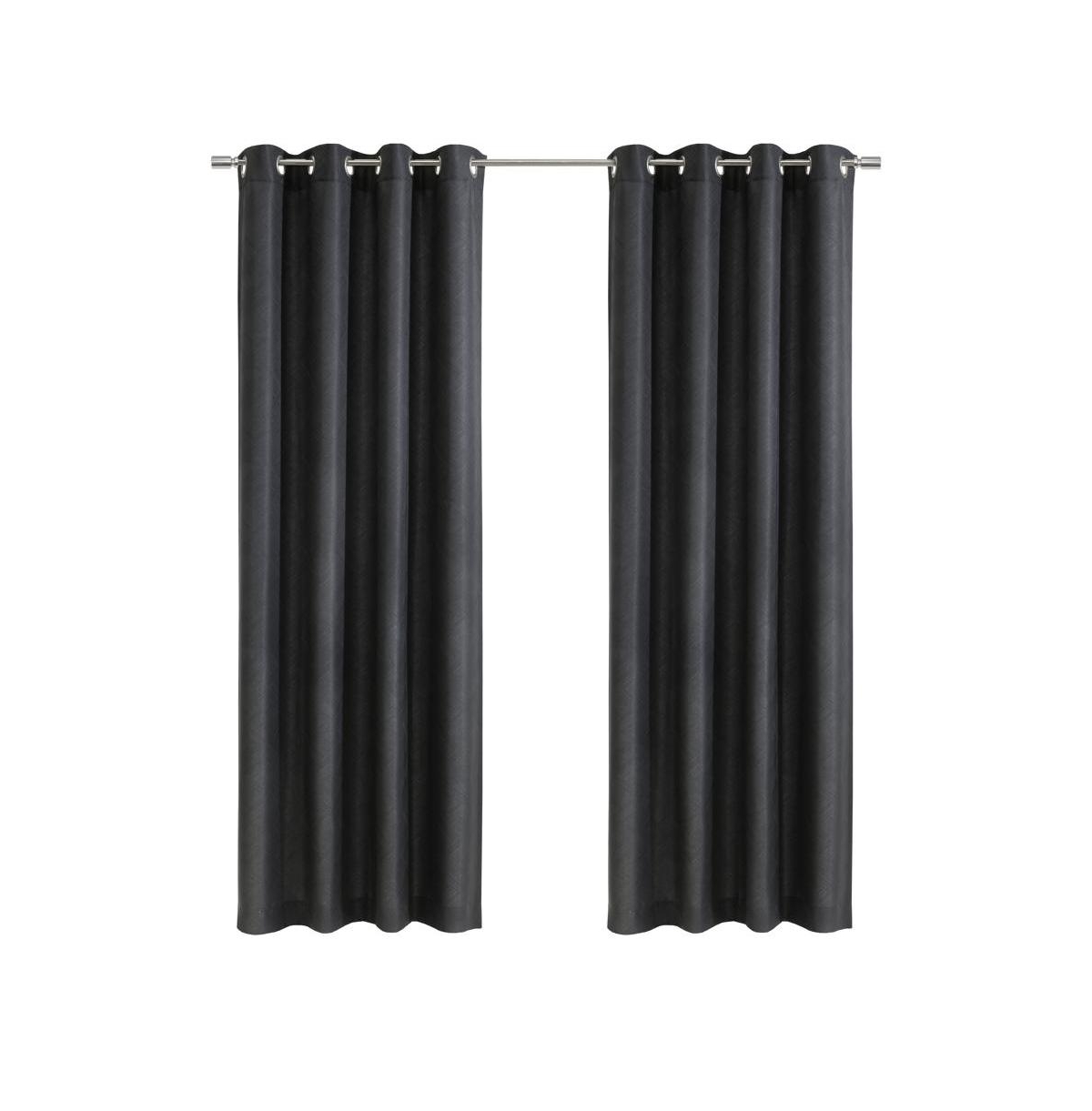 Habitat Abstract Light Filtering Exclusive Geometric Jacquard Grommet Curtain Panel 52 x 84 Charcoal - Charcoal