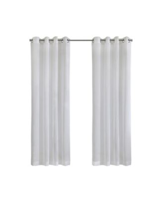 Habitat 100 Polyester Daphne Sheer Grommet Faux Linen Solid Curtain Panel 52 X22 X 63 X22 White