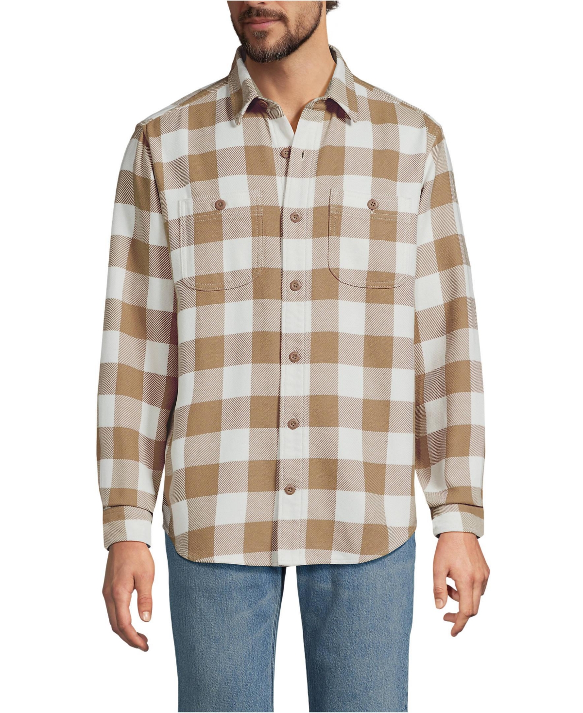Click here for Lands End Mens Long Sleeve Authentic Flannel Shirt... prices