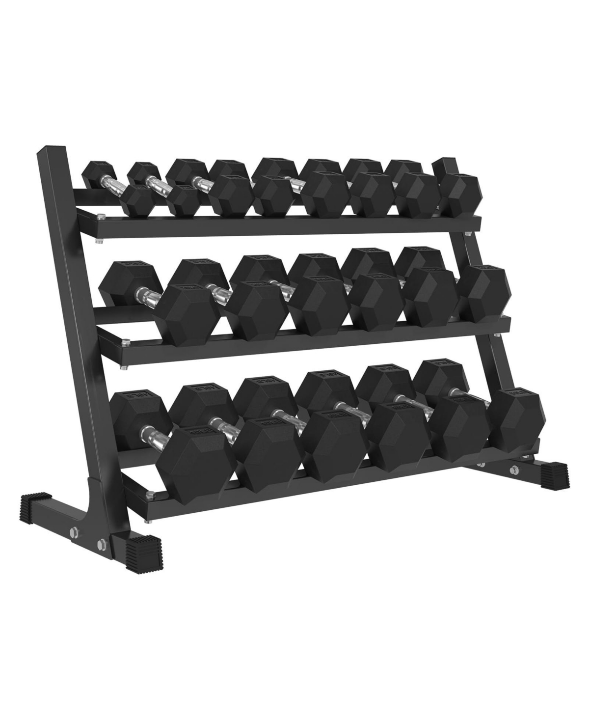 Click here for Mikolo Rubber Hex Dumbbell Set with Rack - 550LB C... prices