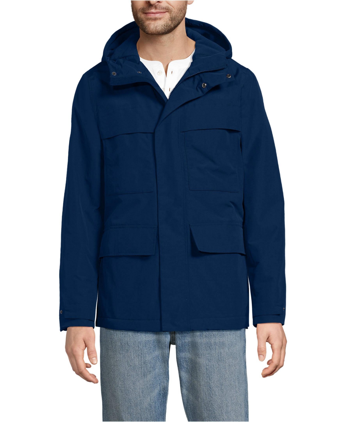 Click here for Lands End Mens Squall Field Rain Jacket - Deep sea... prices