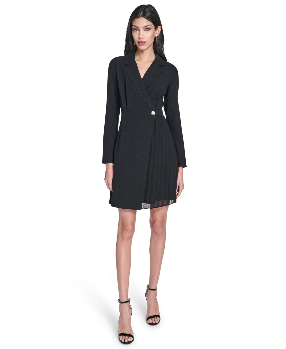 Click here for Vince Camuto Petite Long-Sleeve Collared Dress - B... prices