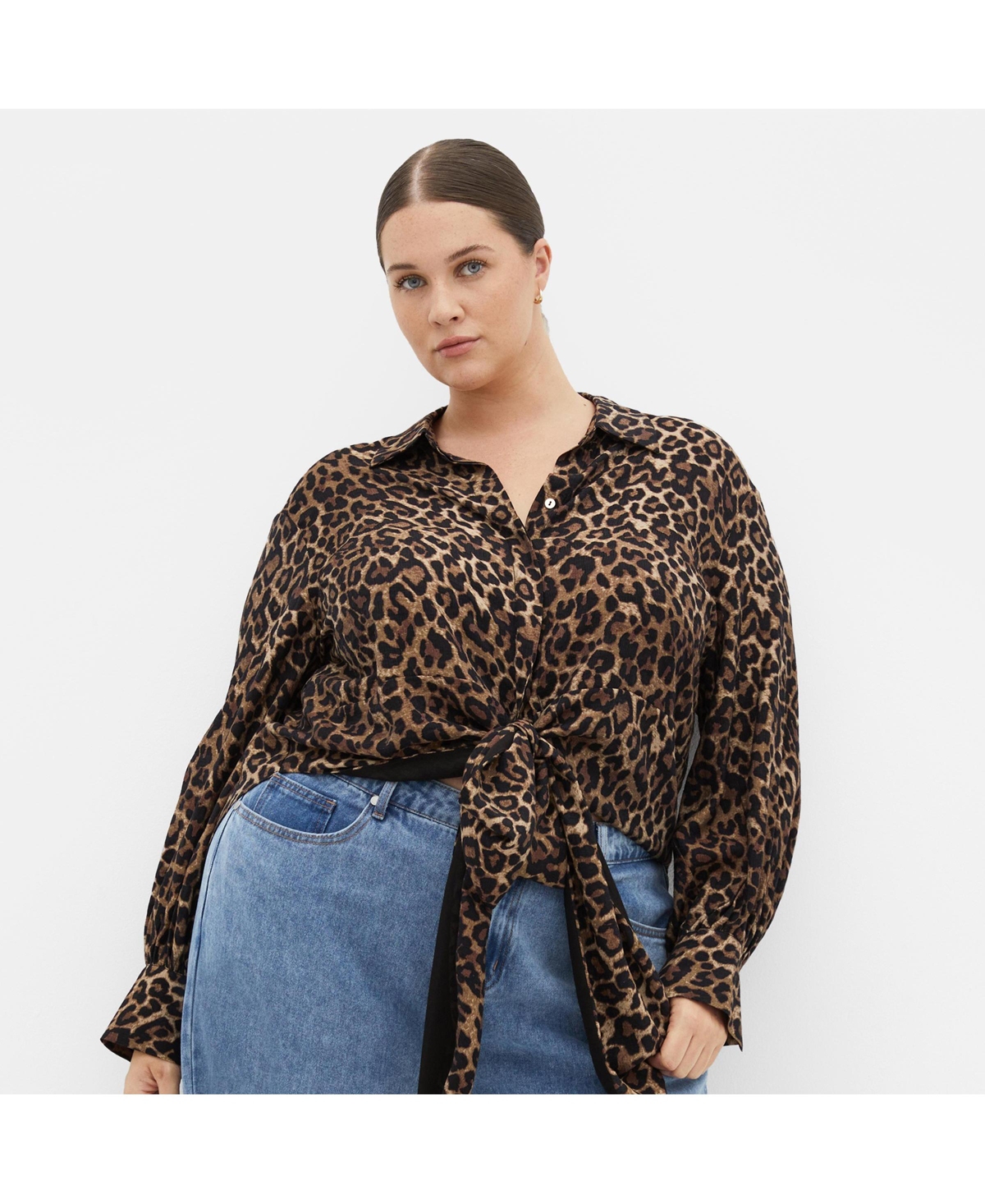 Click here for City Chic Womens Ellie Print Shirt - Leopard prices