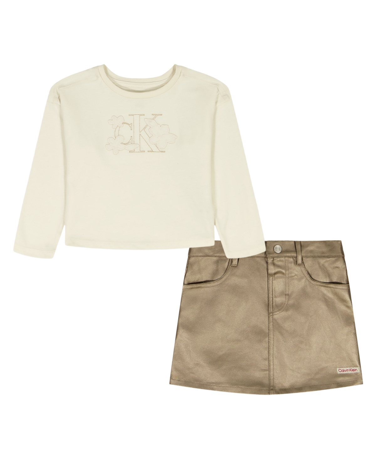 Click here for Calvin Klein Girls 4-6X 2-Piece Long-Sleeve T-Shir... prices