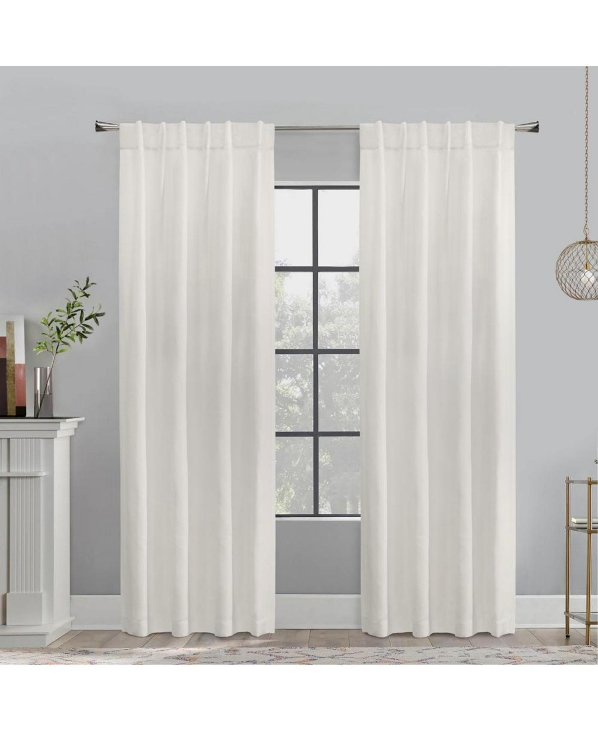 Habitat Mulberry Light Filtering Back Tab Curtain - 54x95"  White - White