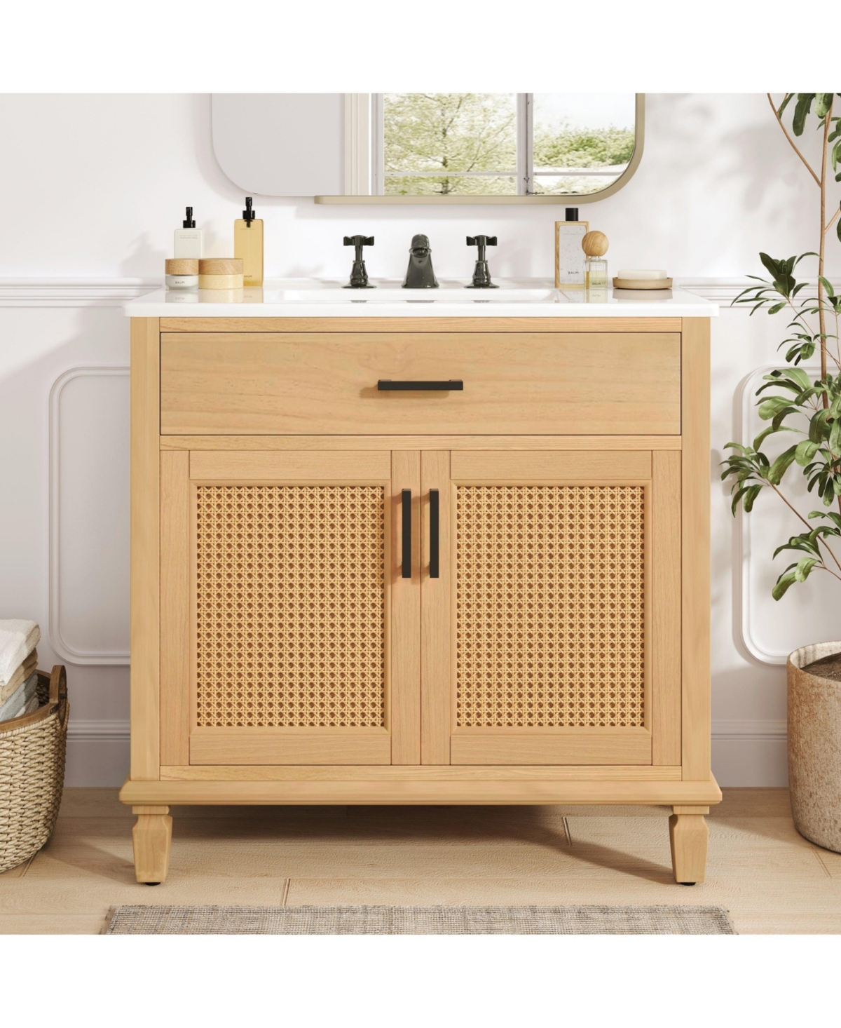 Click here for Boyel Living 36" Rattan Bathroom Vanity with... prices