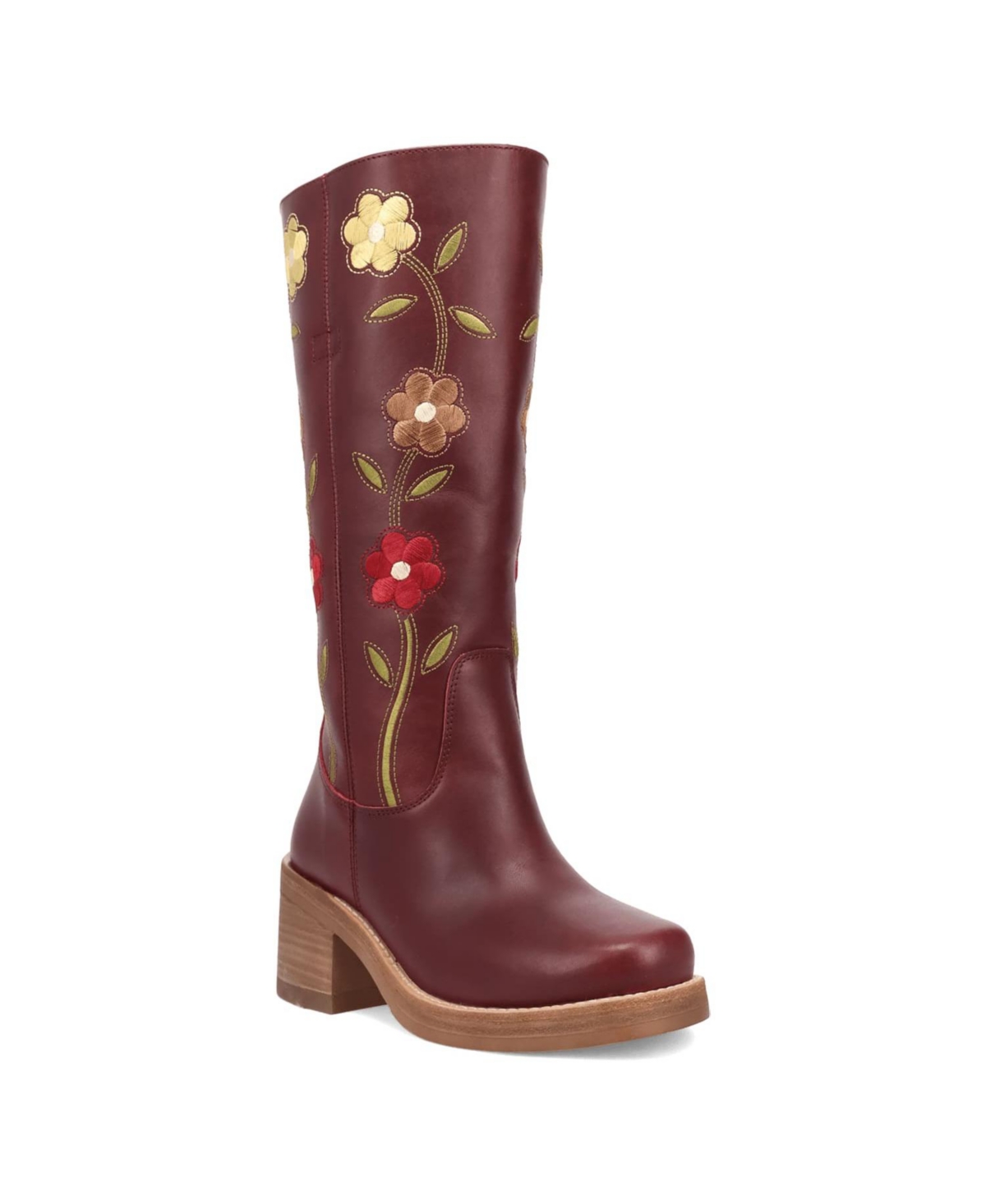 Click here for Dingo Womens Bloom Leather Boot - Merlot prices