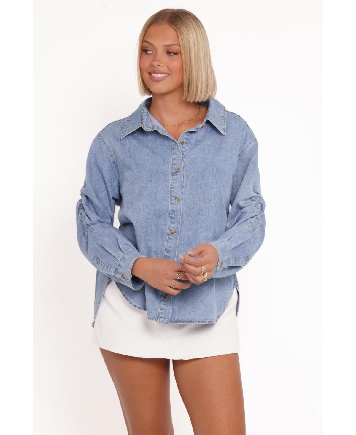 Click here for Petal and Pup Womens Antonella Denim Shirt - Denim... prices