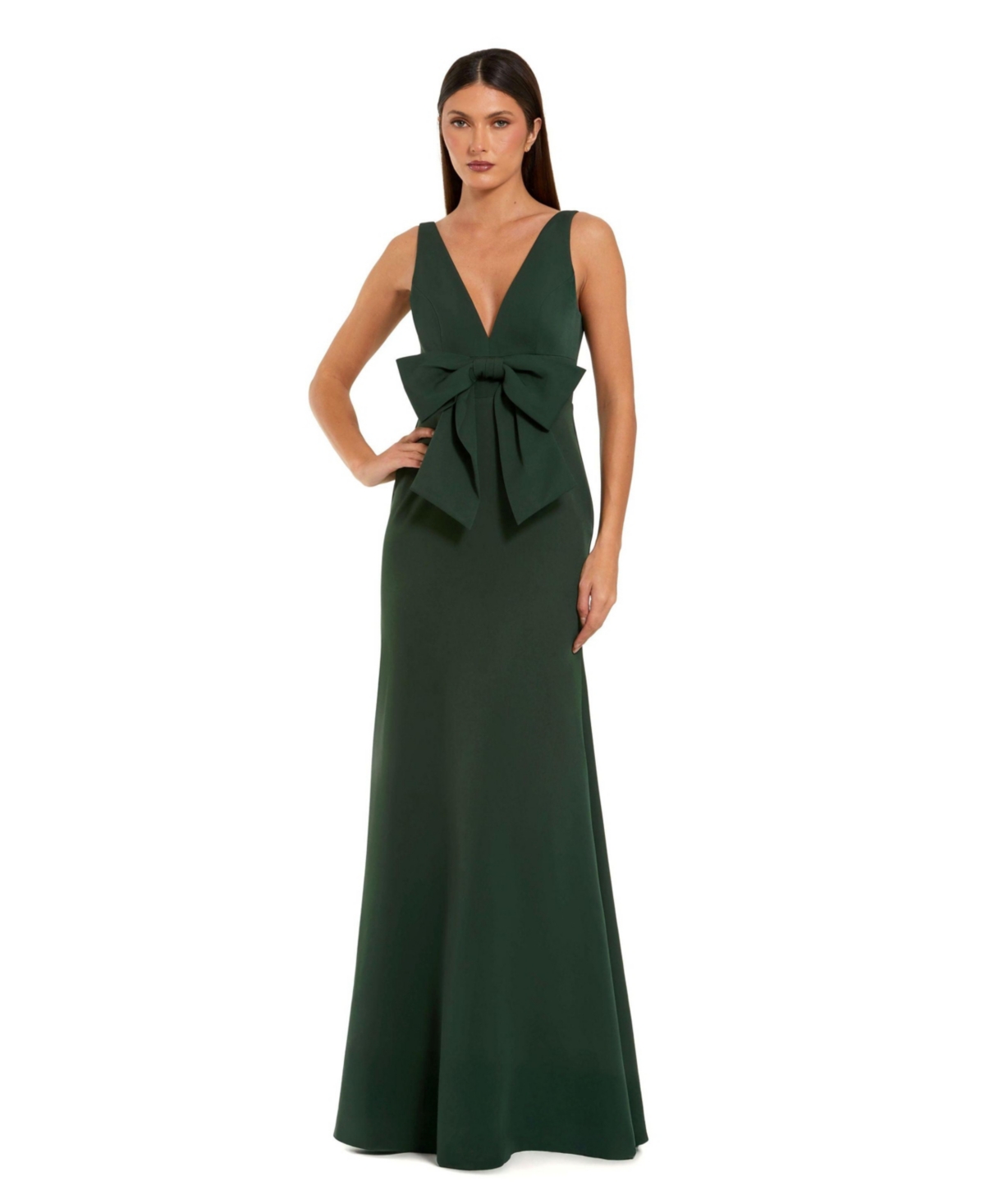 Click here for Mac Duggal Womens Crepe Sleeveless V Neck Column D... prices