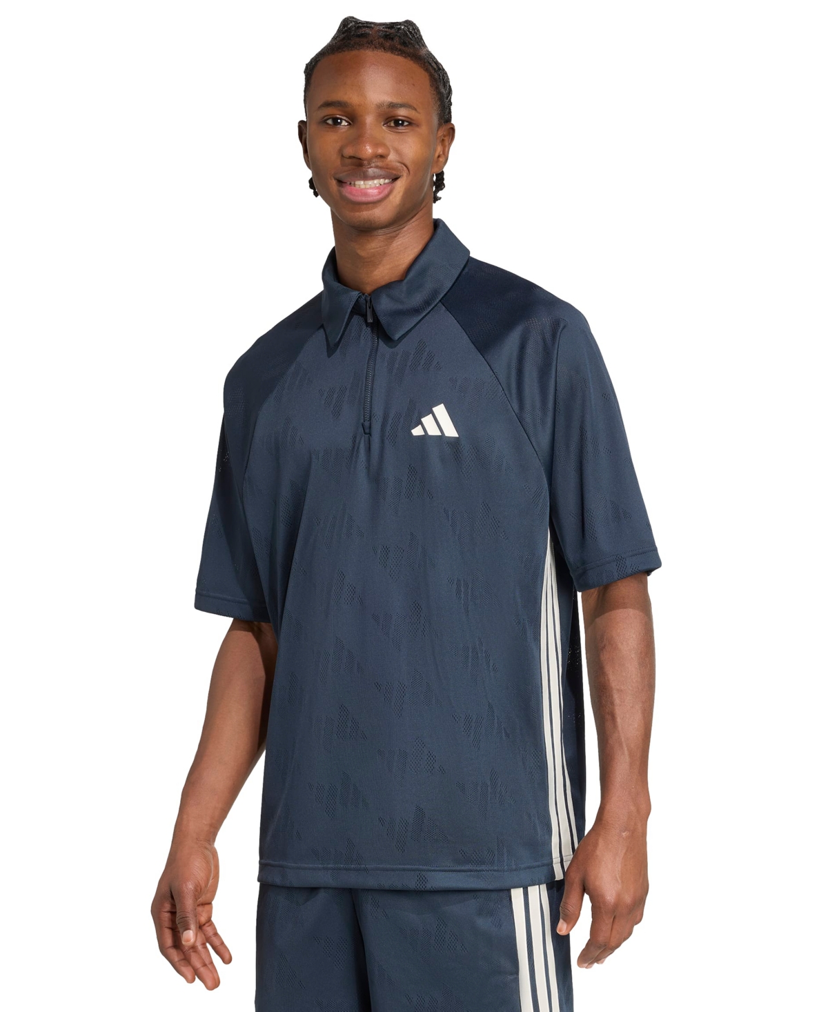 Click here for adidas Mens Stadium 3-Stripes Jacquard Short-Sleev... prices