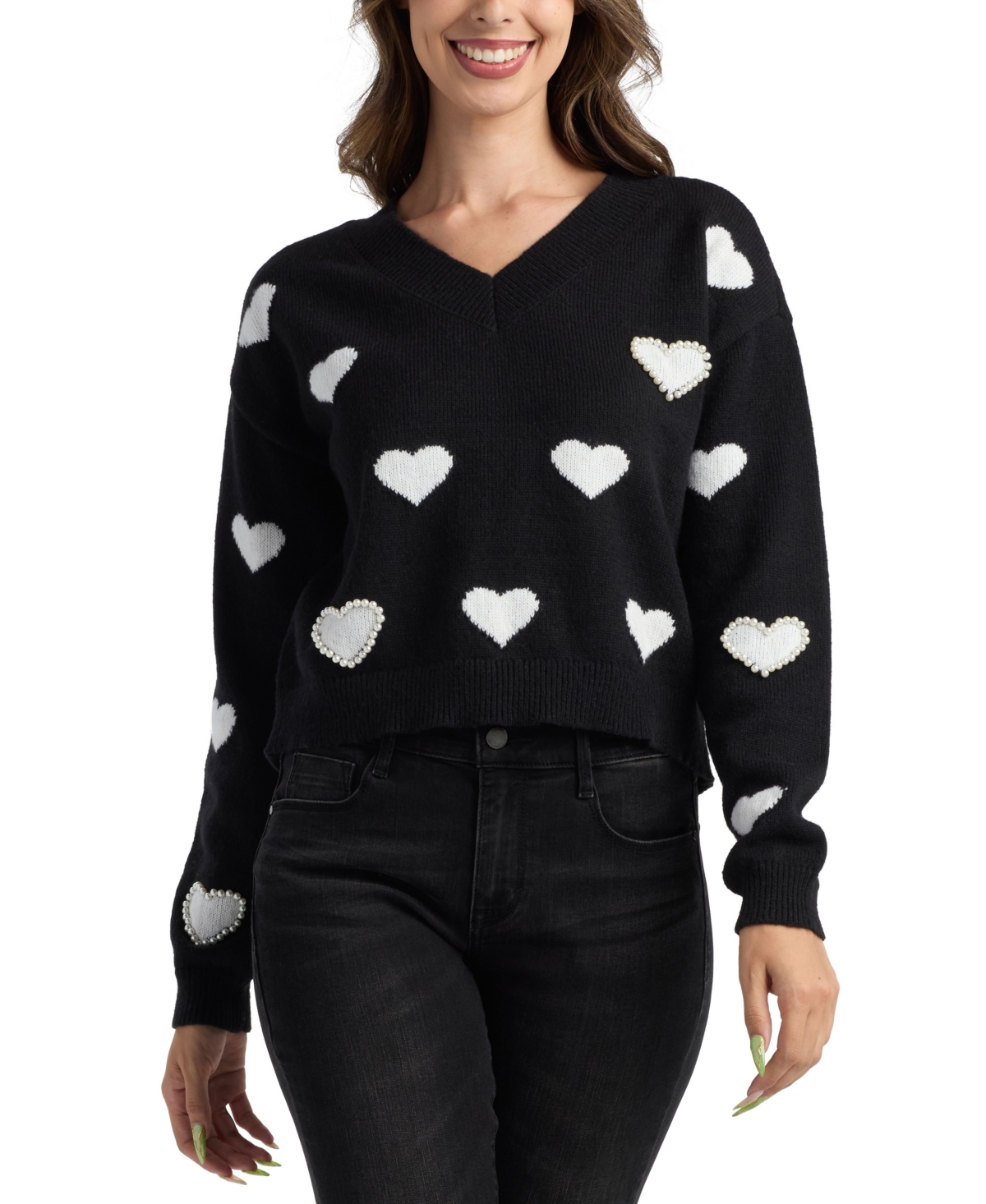 Click here for Bcx Juniors Pull-On V-Neck Sweater - Black prices