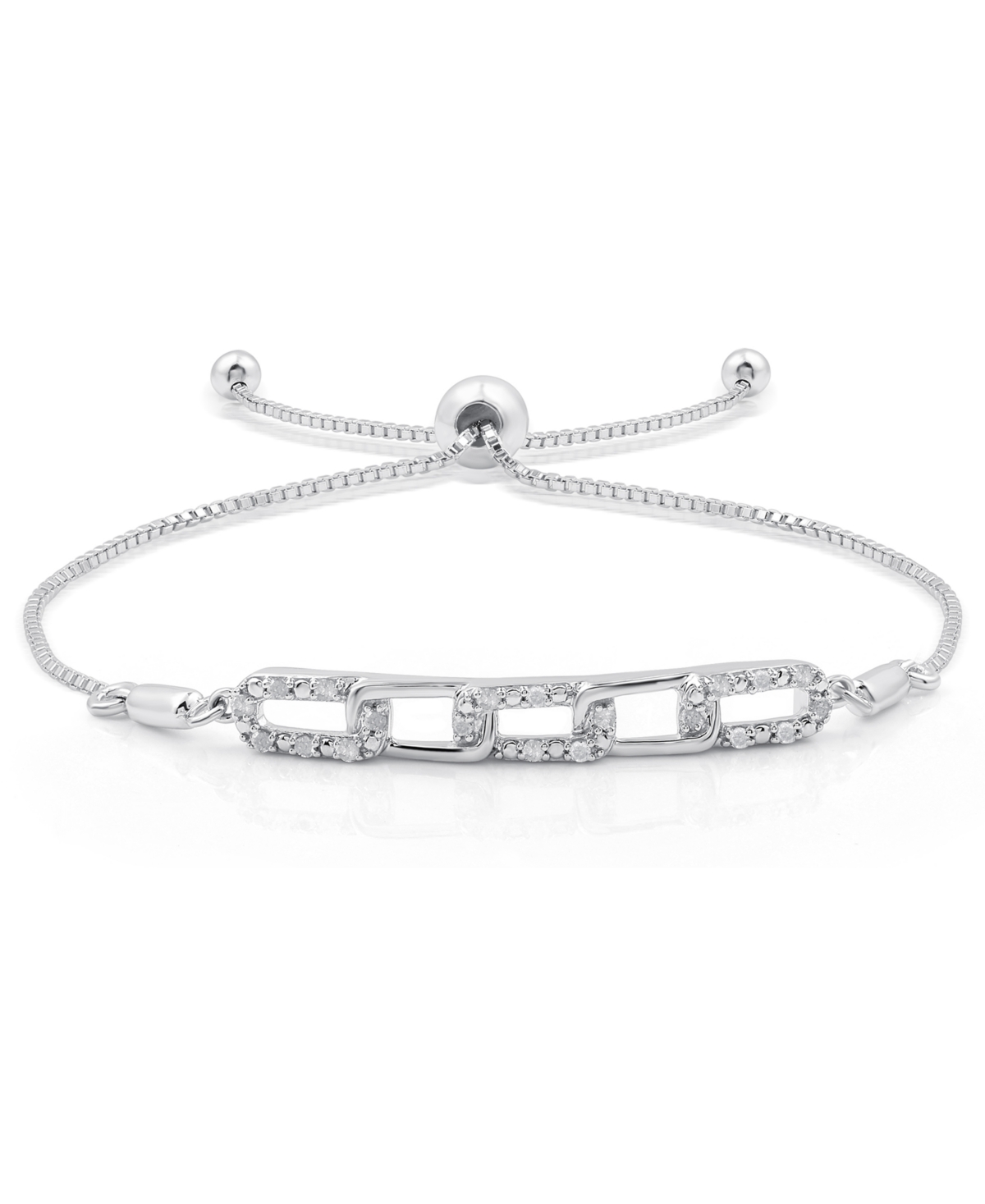 Click here for Macys Diamond Oblong Link Bracelet (1/6 ct. t.w.)... prices