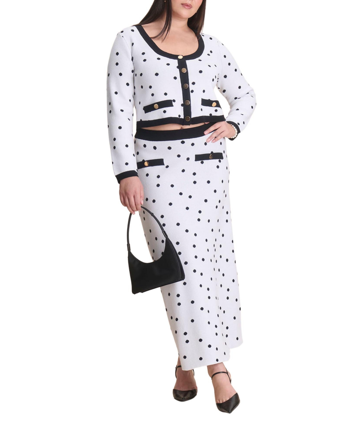 Click here for Eloquii Womens Intarsia Trumpet Sweater Skirt - Tw... prices