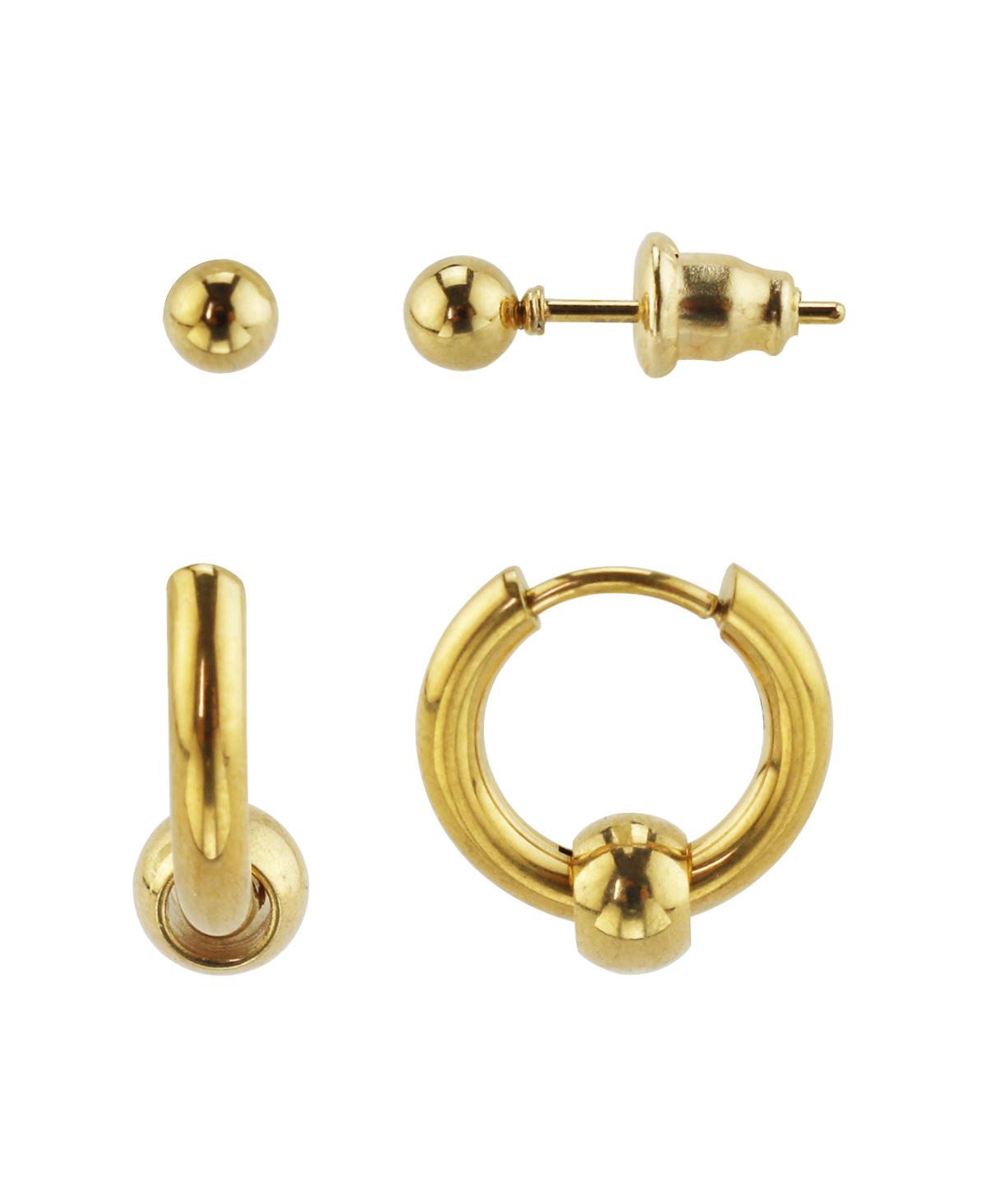 Click here for 18k Gold Huggie and Stud Set - Gold prices