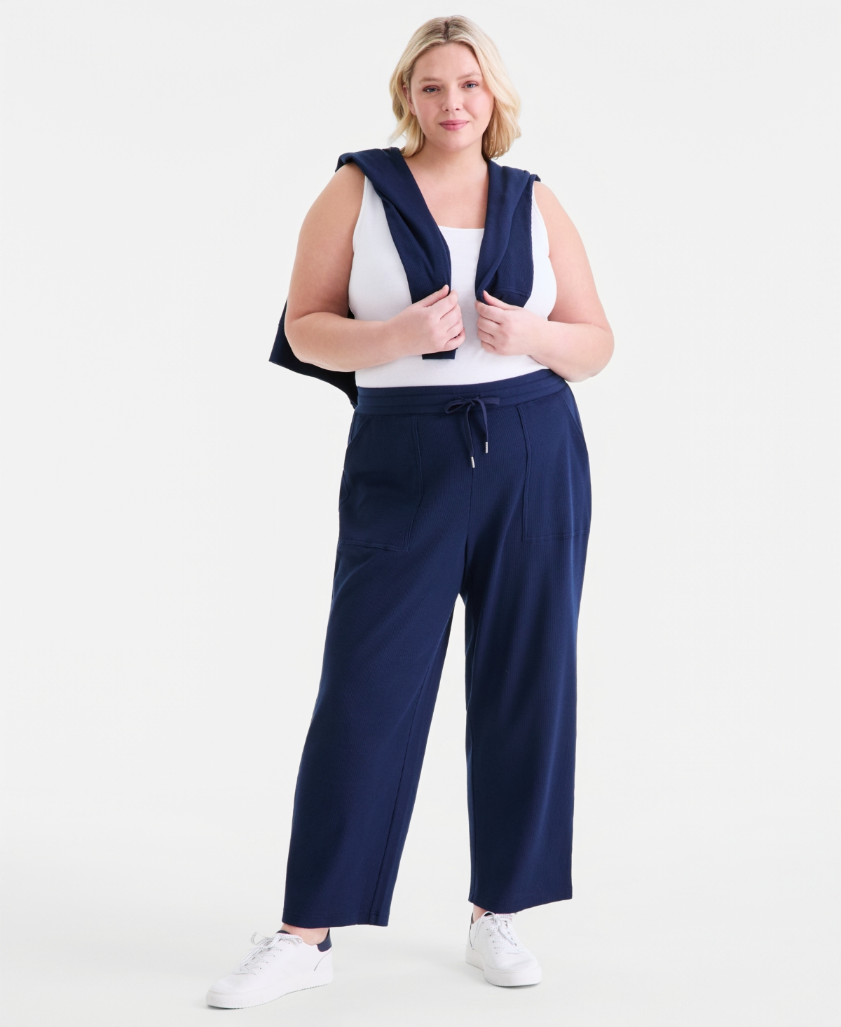 Click here for Style & Co Plus Size Waffle-Knit Drawstring Pants... prices