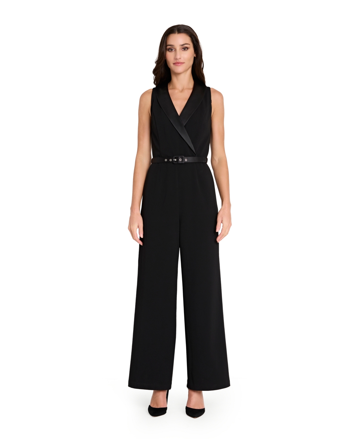 Click here for Tahari Asl Petite Halter Tuxedo Jumpsuit - Black prices