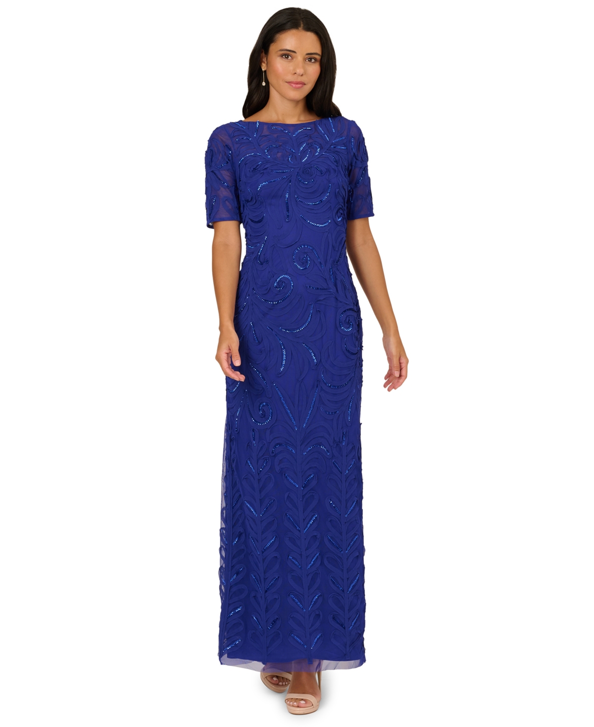 Click here for Adrianna Papell Womens Soutache Column Maxi Dress... prices