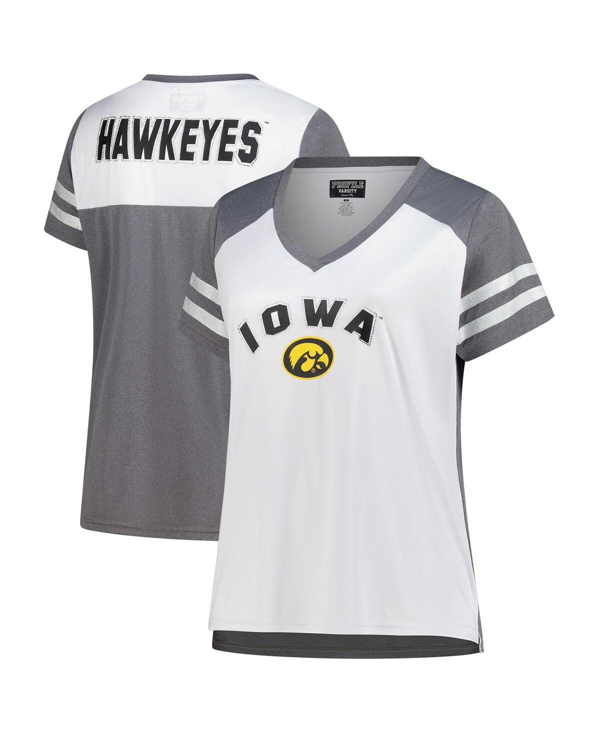 Click here for Fanatics Womens White Iowa Hawkeyes Plus Size Rhin... prices