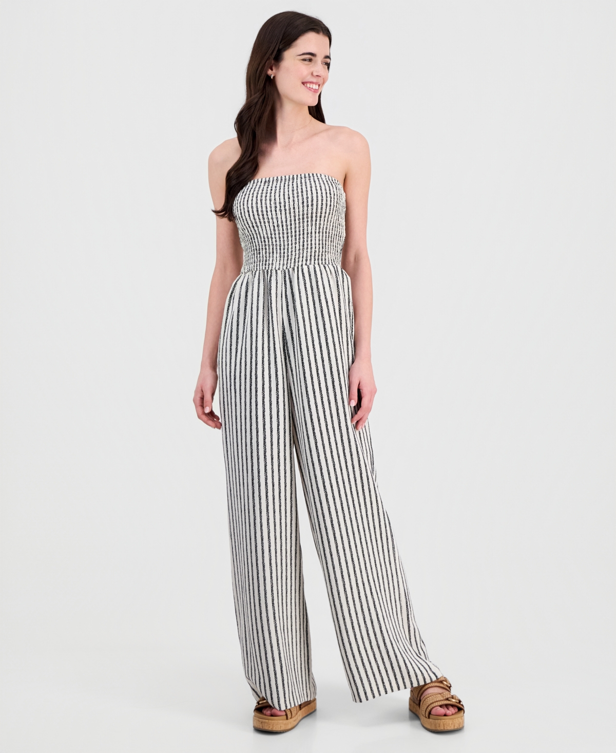Click here for Sincerely Jules Juniors Smocked Strapless Jumpsuit... prices