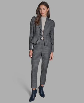 Click here for Bcbg Womens Plaid High Rise Straight Pants Long Sl... prices