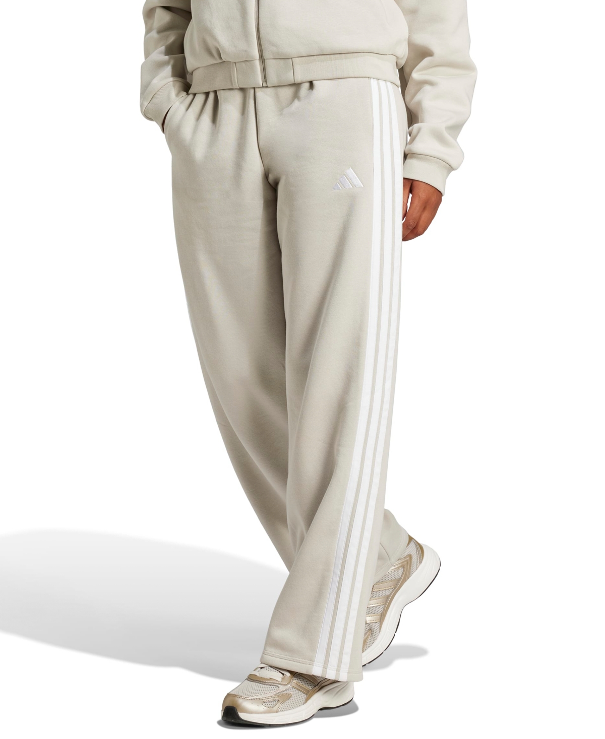 Click here for adidas Womens Essentials Three Stripes Fleece Open... prices