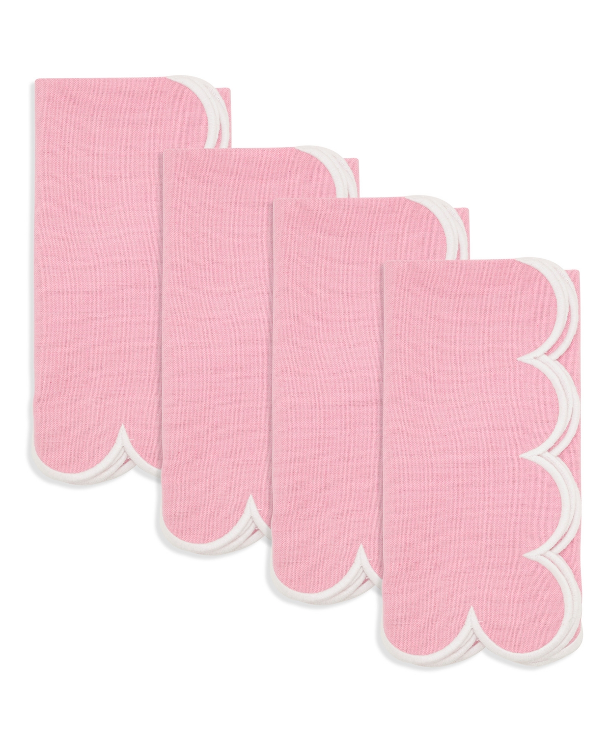 Click here for Saro Lifestyle Scalloped Hem Napkin  Set of 4 - Pi... prices