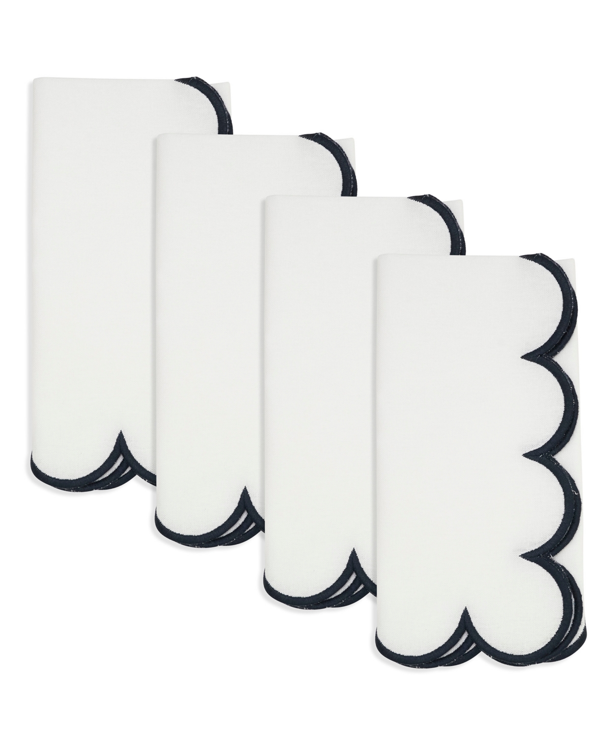 Click here for Saro Lifestyle Scalloped Hem Napkin  Set of 4 - Na... prices