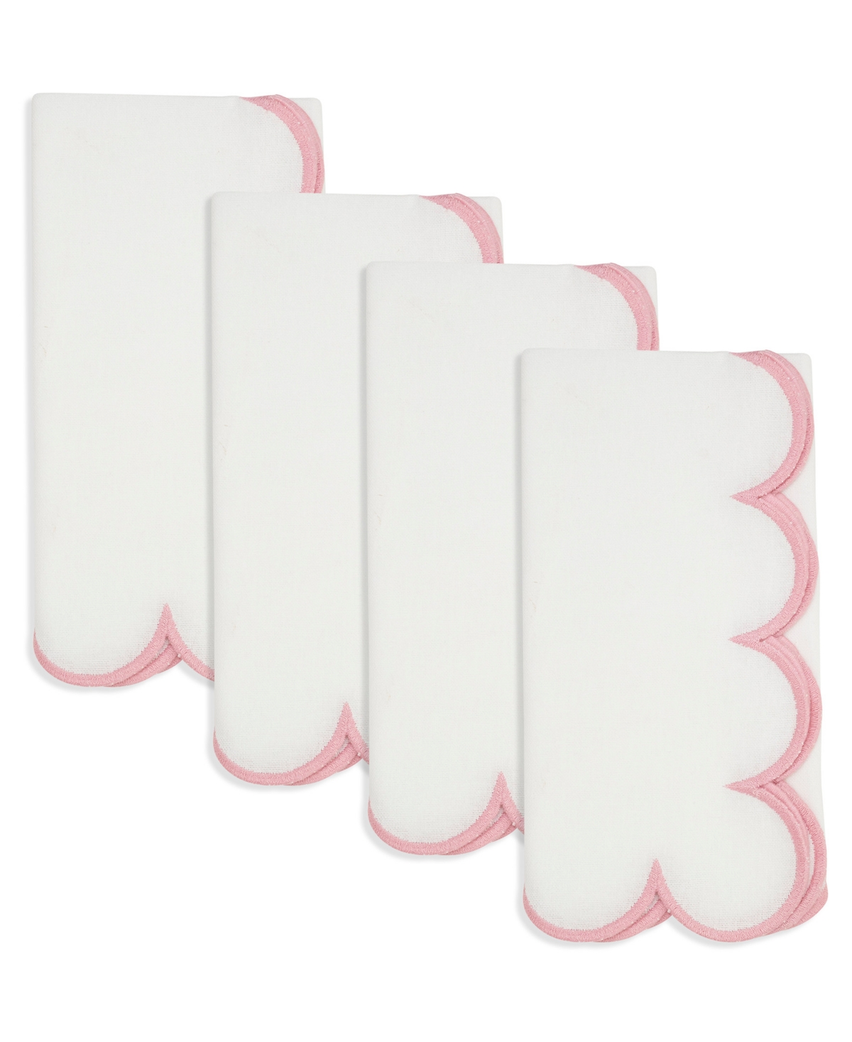 Click here for Saro Lifestyle Scalloped Hem Napkin  Set of 4 - Wh... prices