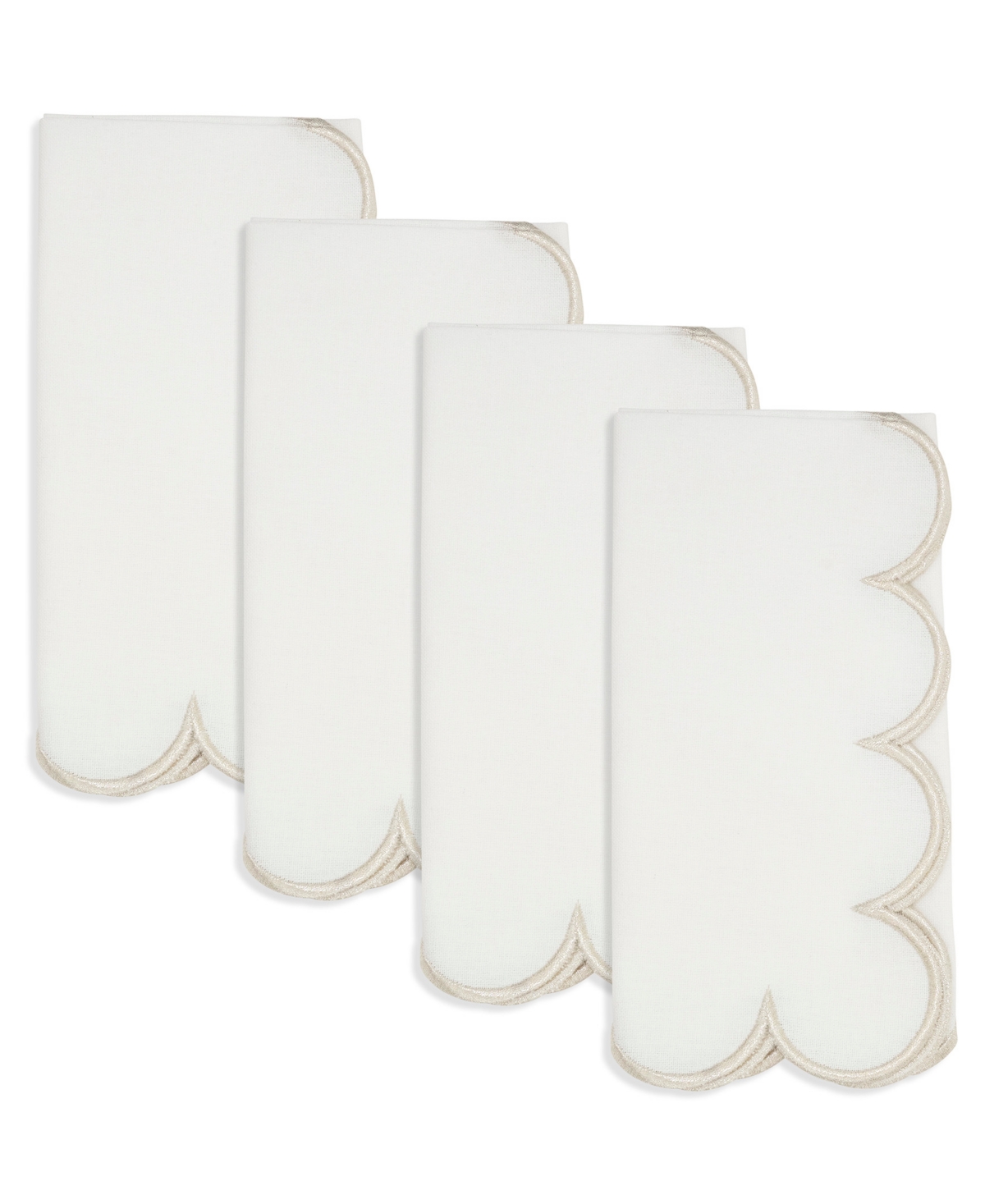 Click here for Saro Lifestyle Scalloped Hem Napkin  Set of 4 - Ch... prices