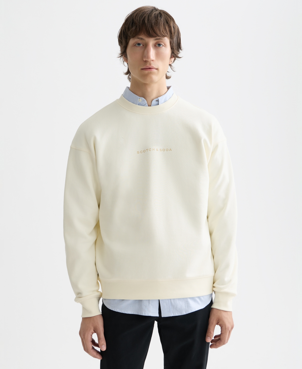 Click here for Scotch & Soda Mens Logo Print Sweatshirt - Off-Whi... prices