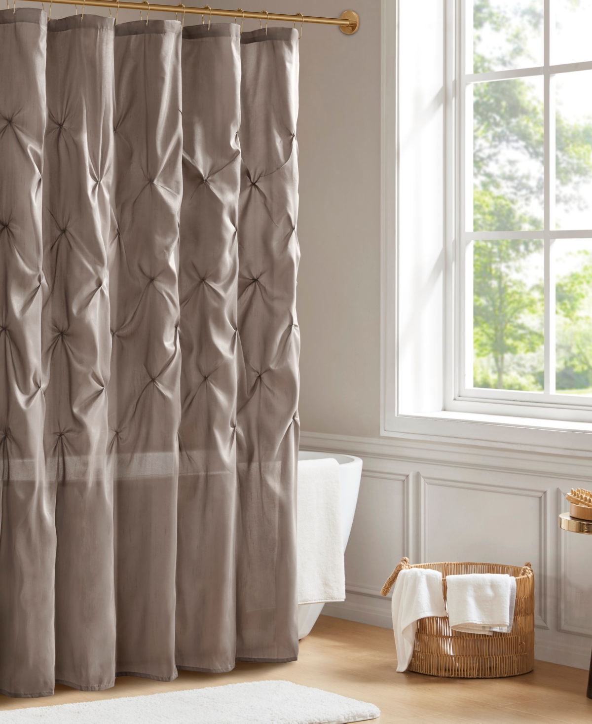 Click here for Madison Park Laurel Shower Curtain  72 x 72 - Taup... prices