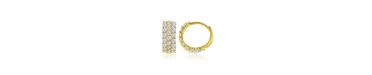 Click here for Macys Cubic Zirconia Snap Bar Hoop Earrings - Gold prices