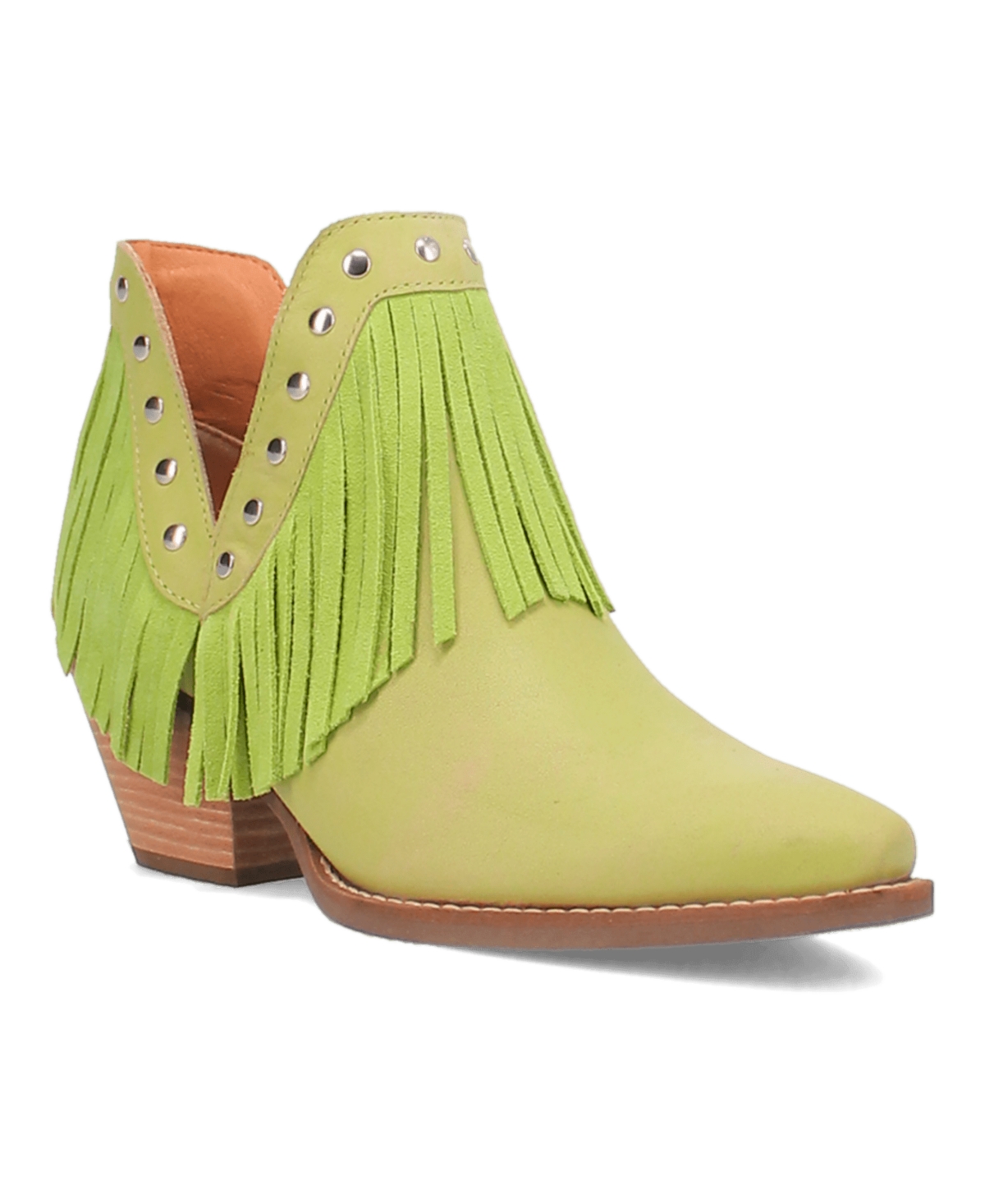 Dingo Womens Fine N Dandy Leather Bootie - Lime