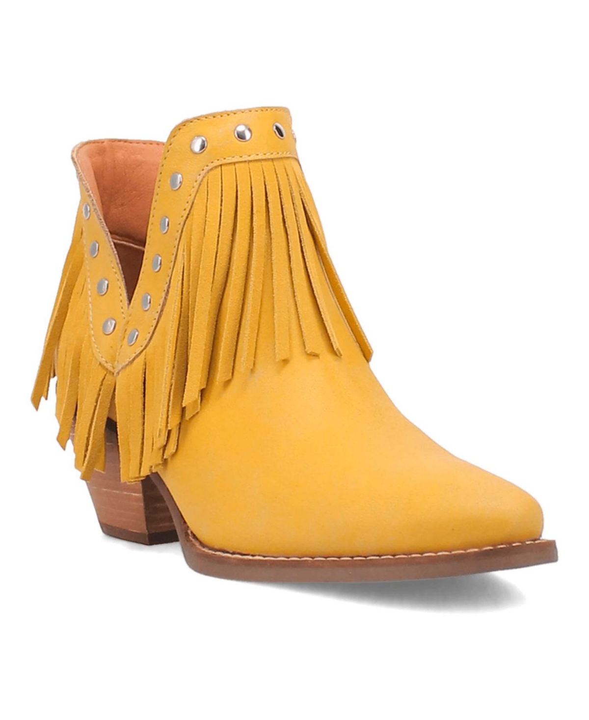 Dingo Womens Fine N Dandy Leather Bootie - Yellow