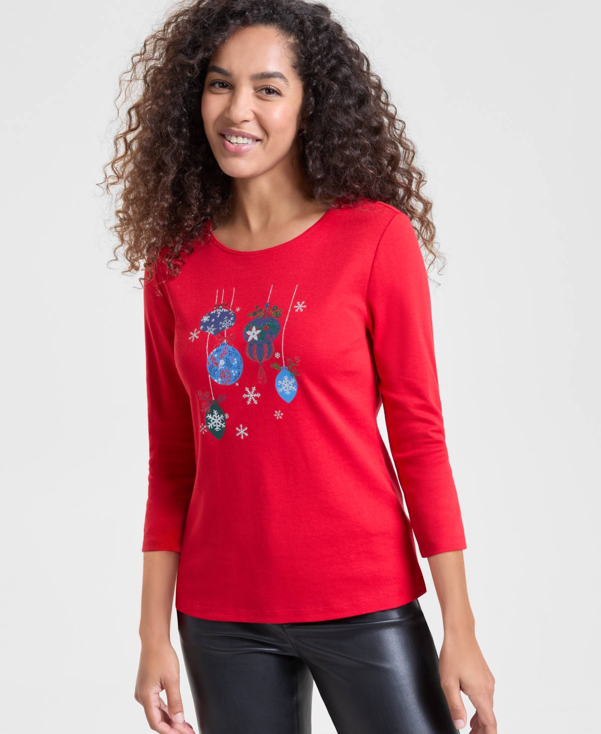 Click here for Holiday Lane Petite Scoop Neck Top  Macys Exclusiv... prices
