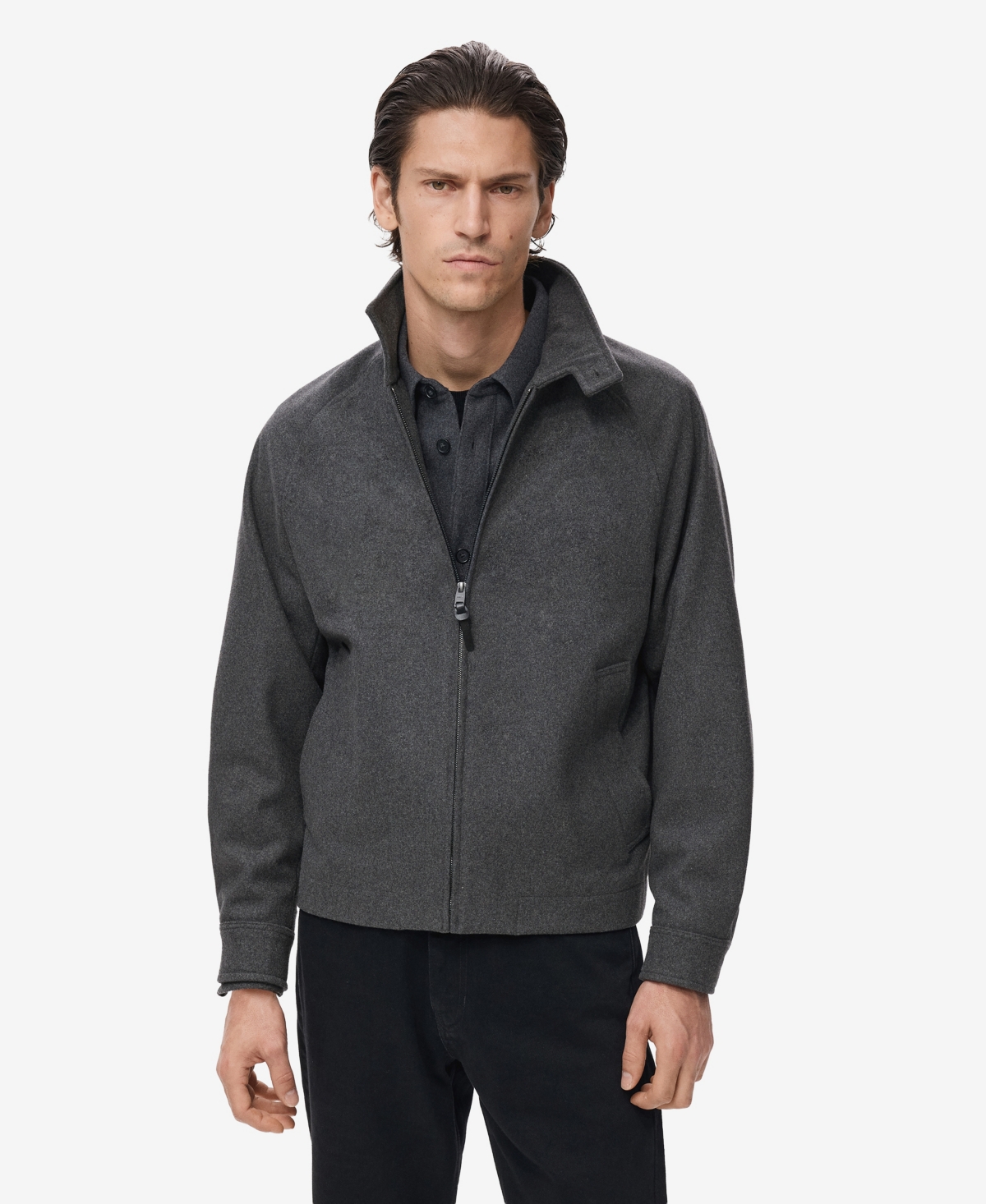 Click here for Mango Mens Wood Blend Jacket - Gray prices