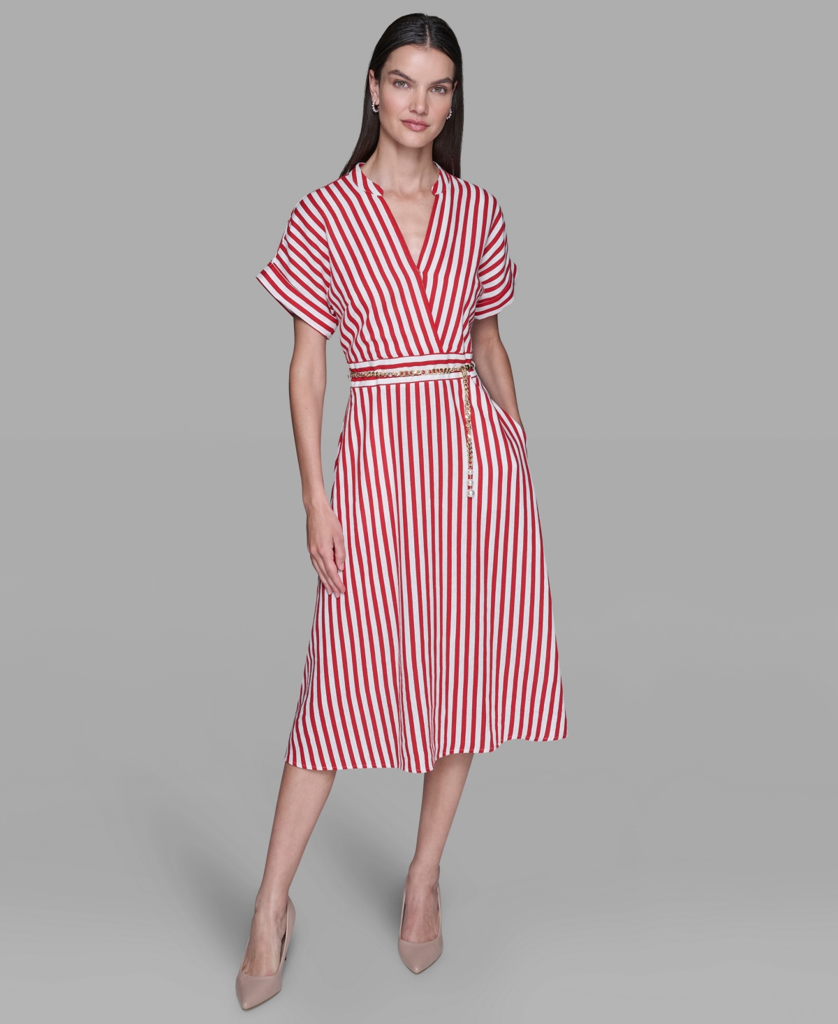 Click here for Karl Lagerfeld Paris Womens Printed Midi Dress - F... prices