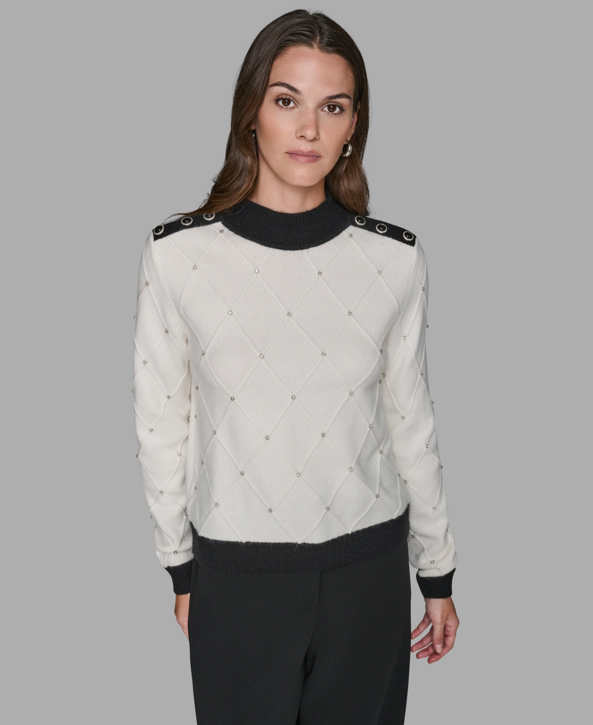 Click here for Karl Lagerfeld Paris Womens Mock Neck Long Sleeve... prices