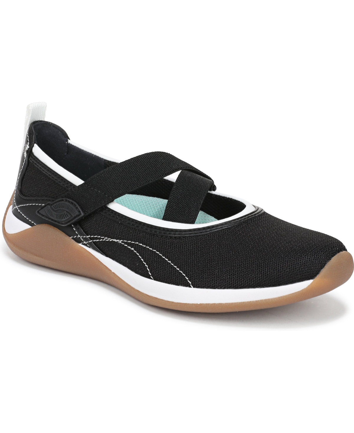 Click here for Ryka Womens Era Mary Jane Flat Sneaker - Black/Whi... prices