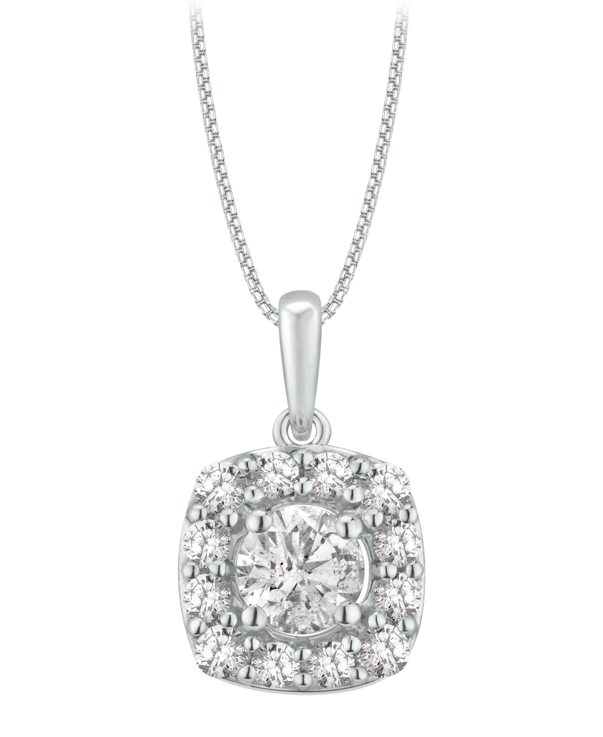 Click here for Macys Diamond Square Halo Pendant Necklace (3/4 ct... prices
