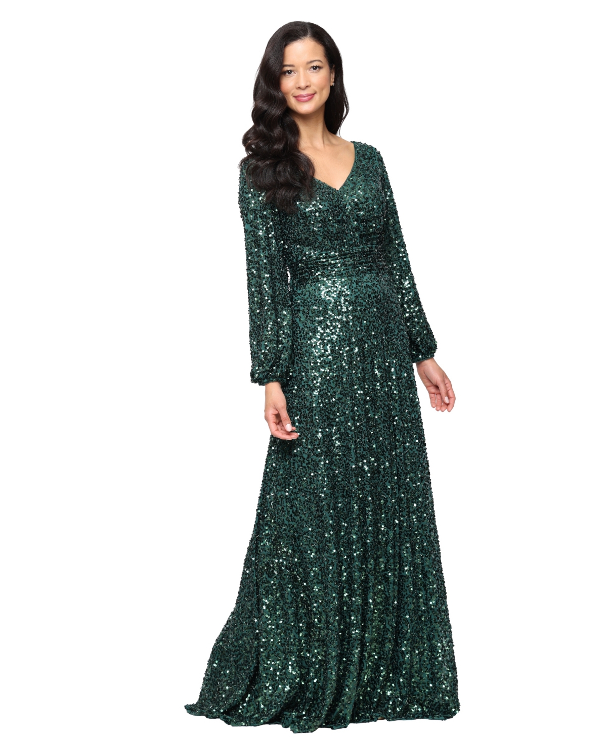 Click here for Alex Evenings Womens Long Sequin Detail Gown - Gre... prices