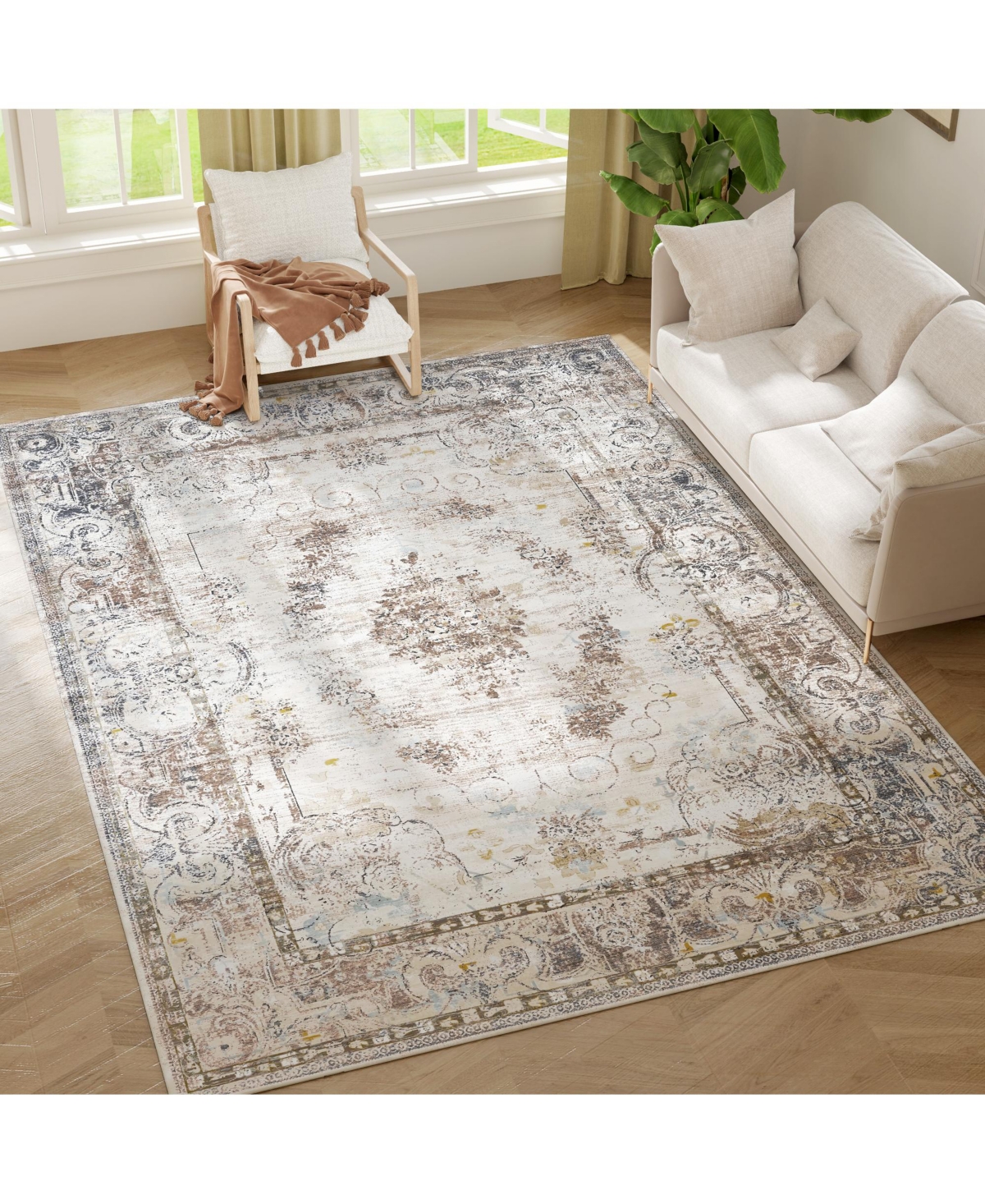 Click here for Homcom 6x9 Area Rug  Boho Living Room Carpet  Mach... prices