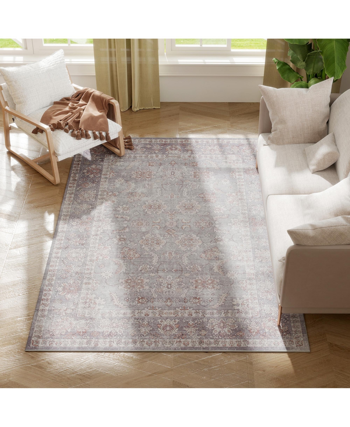 Click here for Homcom Area Rug 4x6  Washable Flower Print Floor C... prices