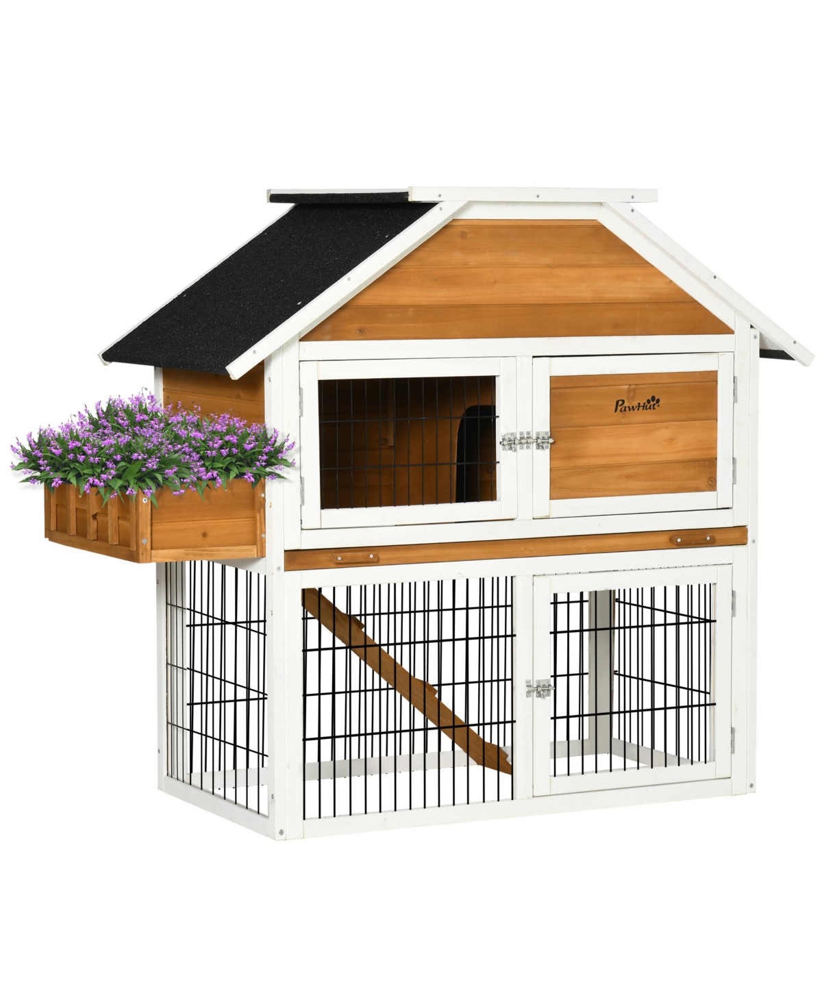 Click here for PawHut Rabbit Cage Outdoor for 2 Bunnies  Flower B... prices